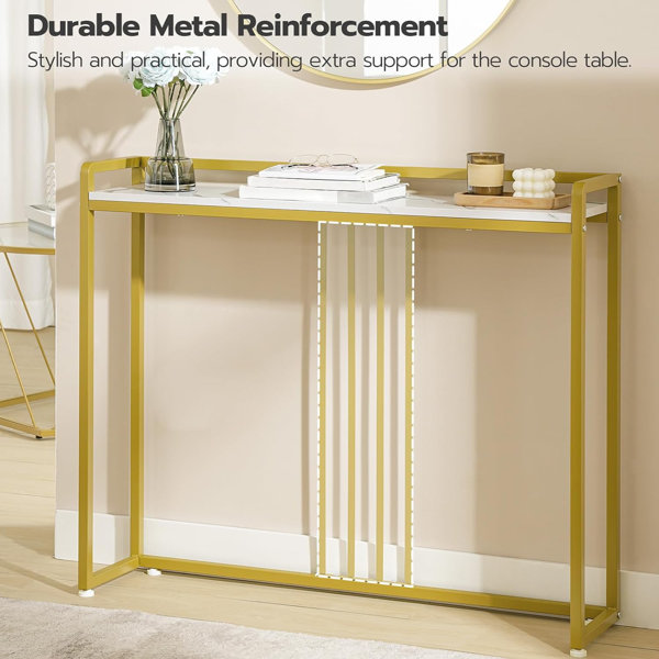 Mercer41 Ladonya 39.4'' Marble Top Console Table | Wayfair
