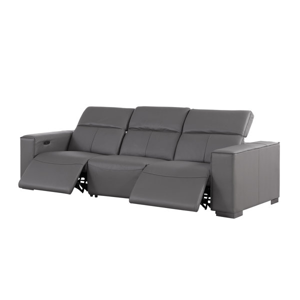 Hokku Designs Luxurious Power Reclining Sofa With Dual Recliners And ...