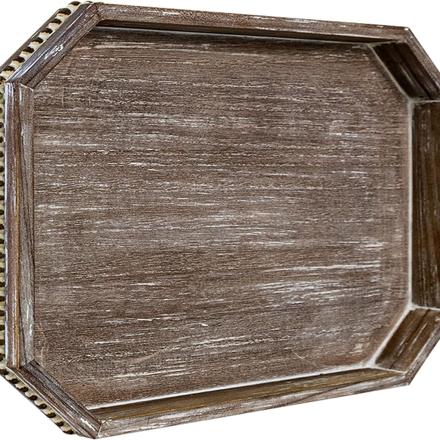 Ophelia & Co. Wooden Decorative Tray, Rustic Serving Tray With Wood ...