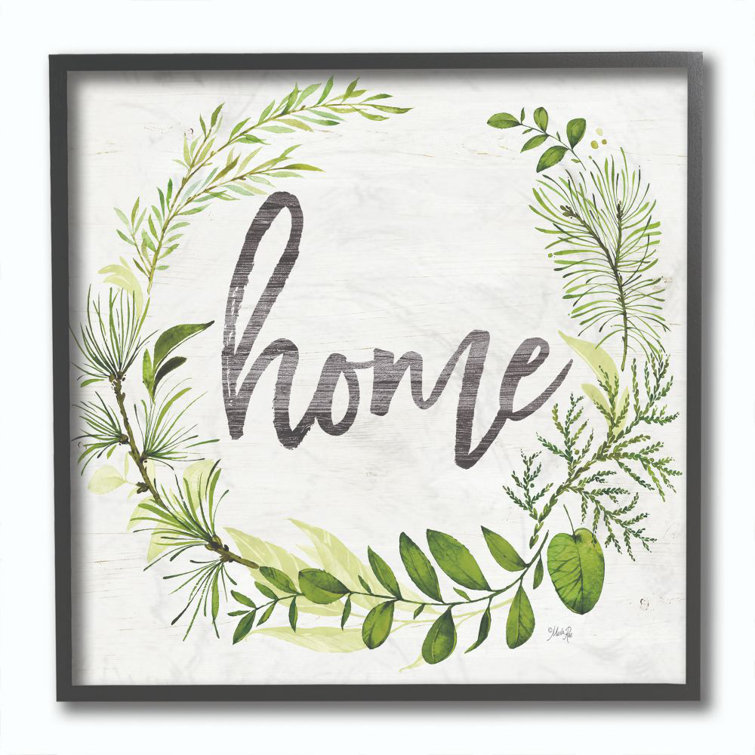 Gracie Oaks " Home Cursive Plant Vignette With Wood Grain " by Marla ...