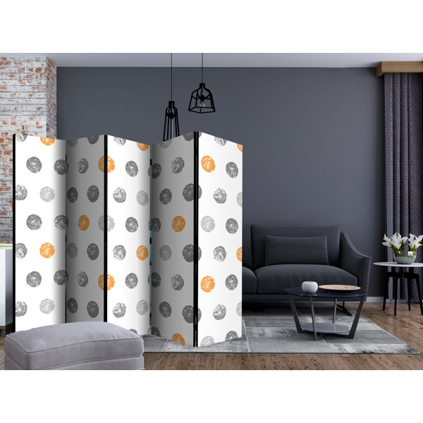 East Urban Home Gotcher 225cm W x 172cm H 5 - Panel Solid Wood Folding ...