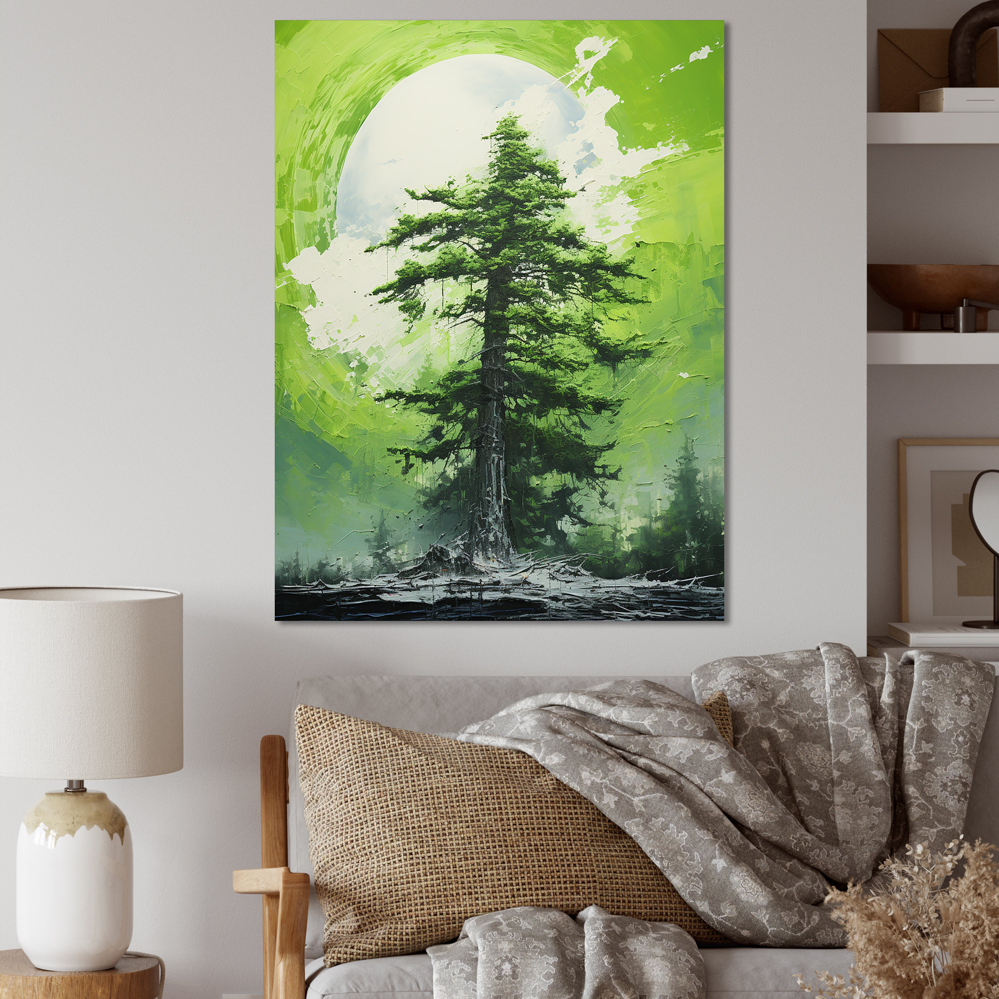 Millwood Pines Neon Green Redwood Trees Forest I Framed On Canvas Print ...