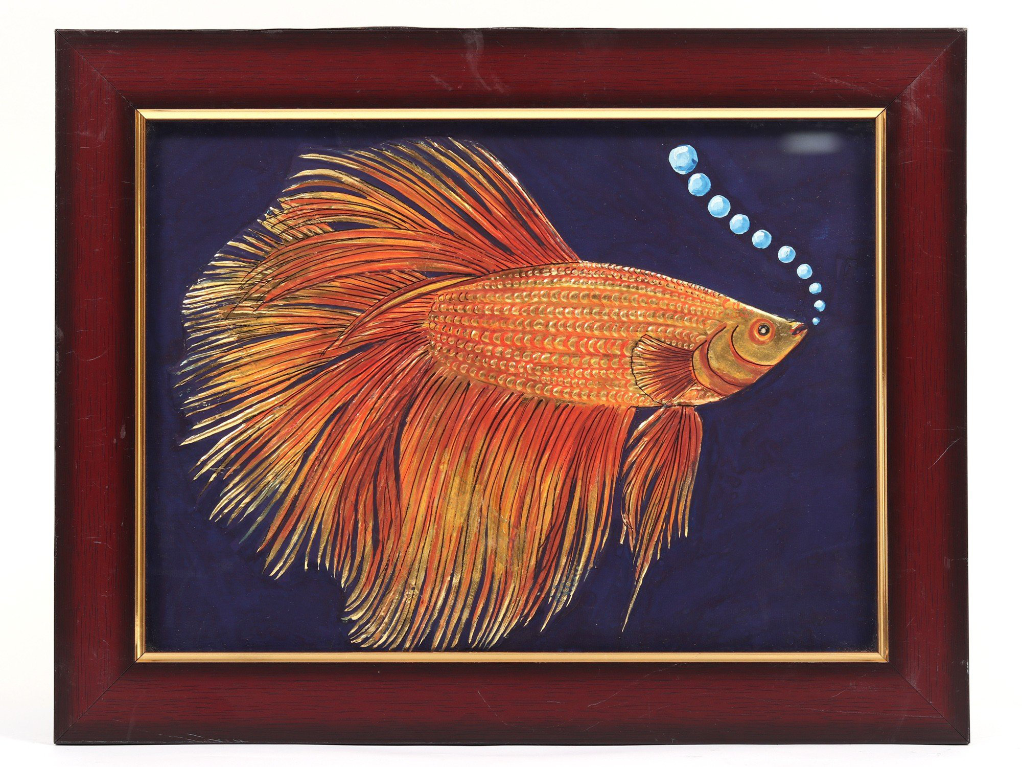 Rosecliff Heights 15" Framed Betta (Siamese Fighting Fish) | Tanjore ...