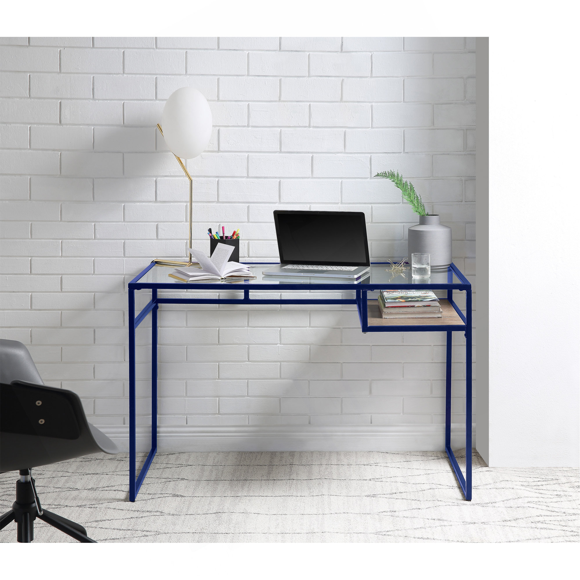 Ebern Designs Modern Minimalist Writing Desk With Functional Storage ...