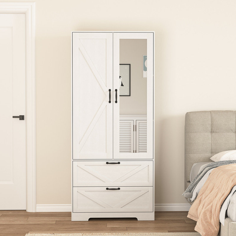 August Grove Armoire 2-Door Wardrobe with 2-Drawers - Wayfair Canada