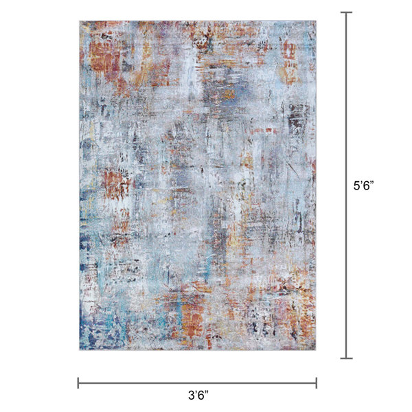 17 Stories Atanase Abstract Bone/Multicolor Area Rug & Reviews | Wayfair