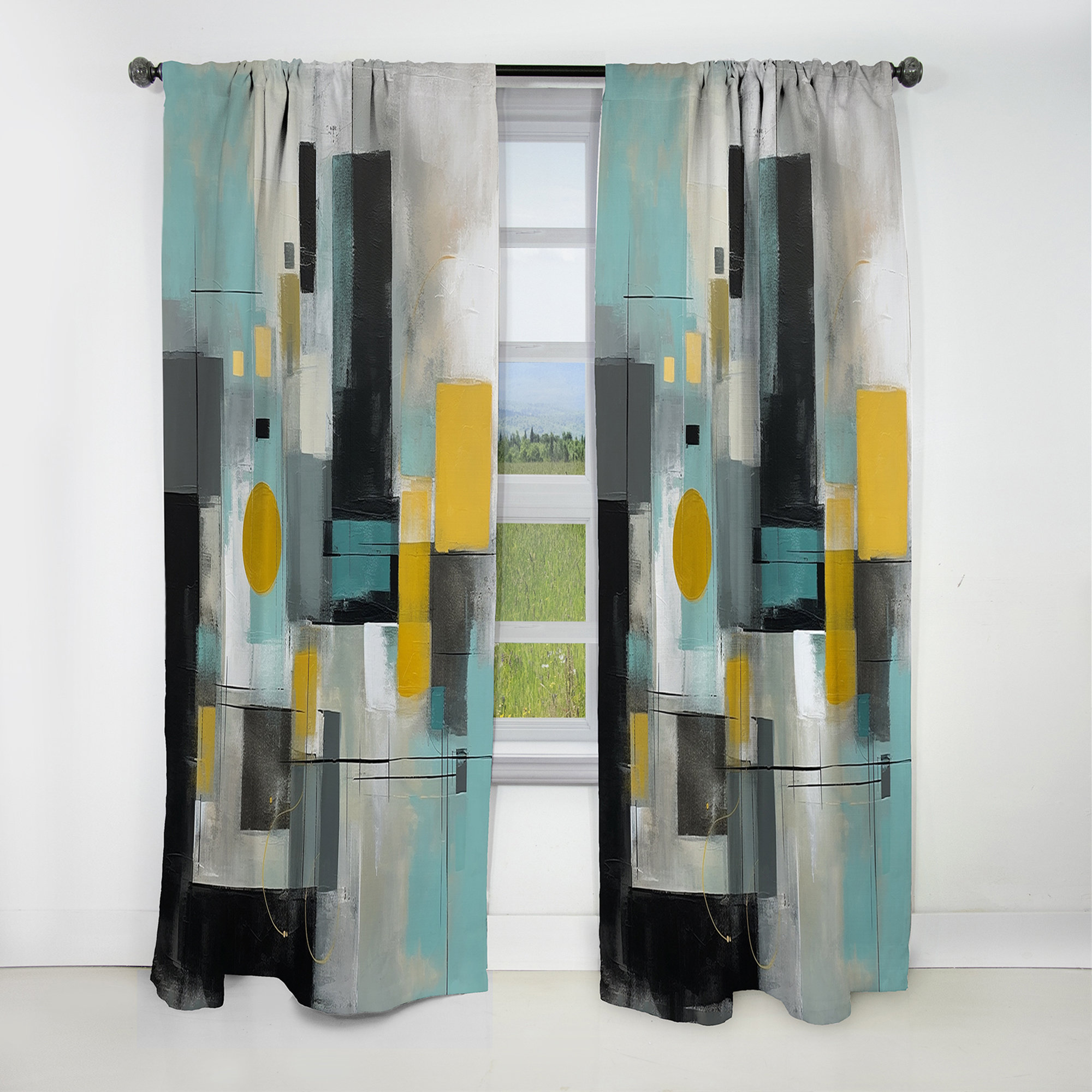 Orren Ellis Abstract Painting With Geometric Shapes - Abstract ...