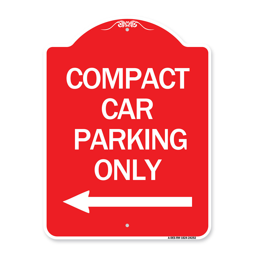 Signmission Designer Series Sign - Compact Car Parking Only (With Left ...