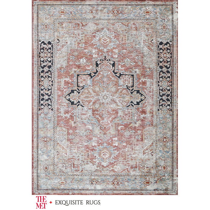 Exquisite Rugs The Met x Exquisite Rugs Antique Loom Rust/Black Area ...