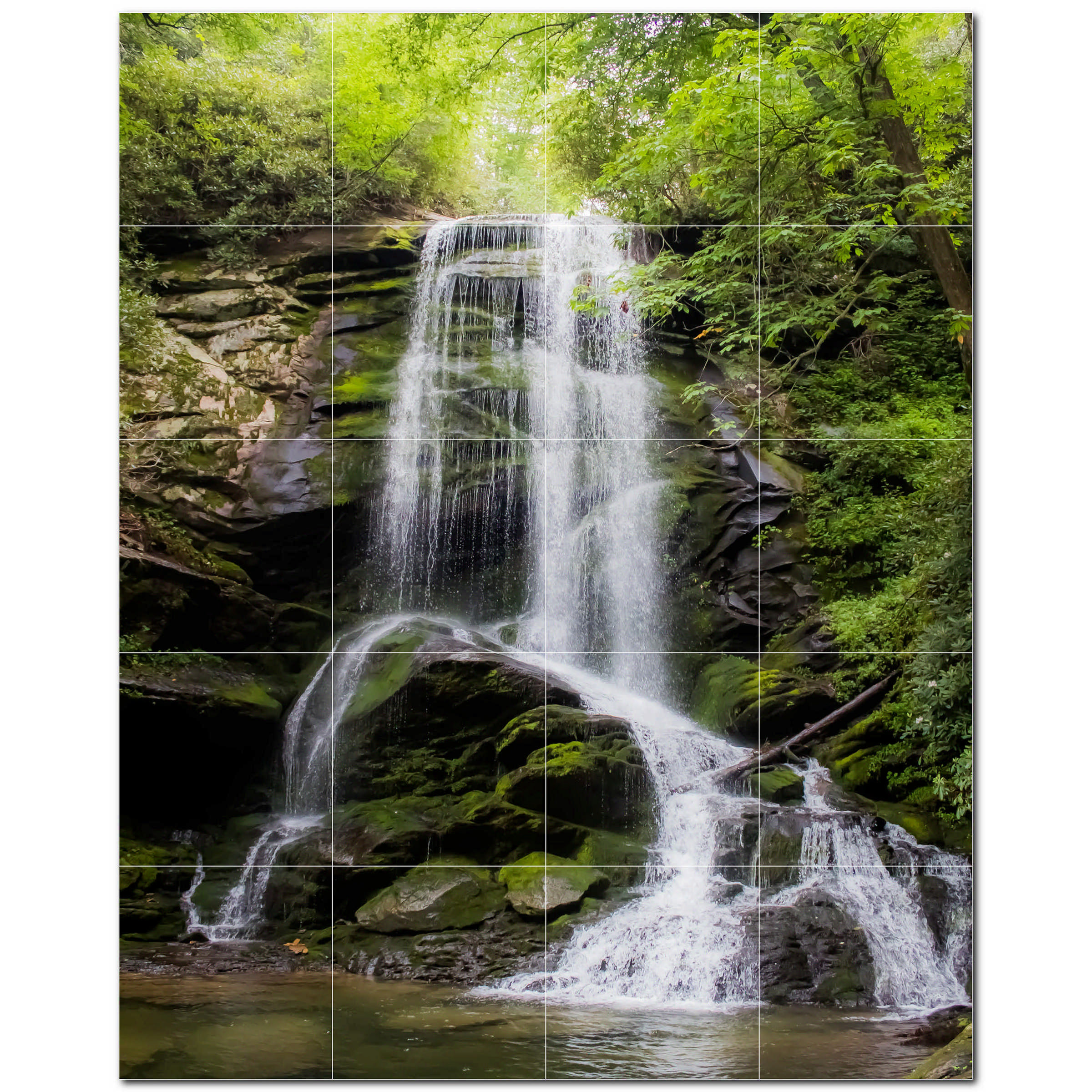 Picture-Tiles.com 48" x 60" Ceramic Waterfalls Photo Decorative Mural ...