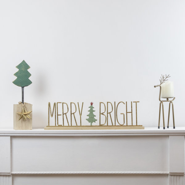 Northlight Seasonal 16.75" Green Metal Tree in Chunky Wood Base ...