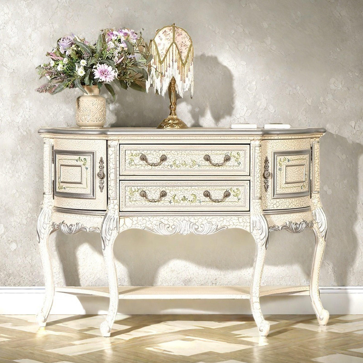 interanest Half-Round Console with Double Doors and Drawers - Wayfair ...