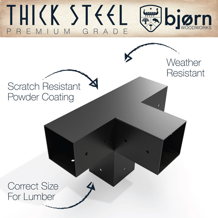 Bjorn Woodwoorks 4-Way Pergola Extender Bracket Kit 4x4 Brackets | Wayfair