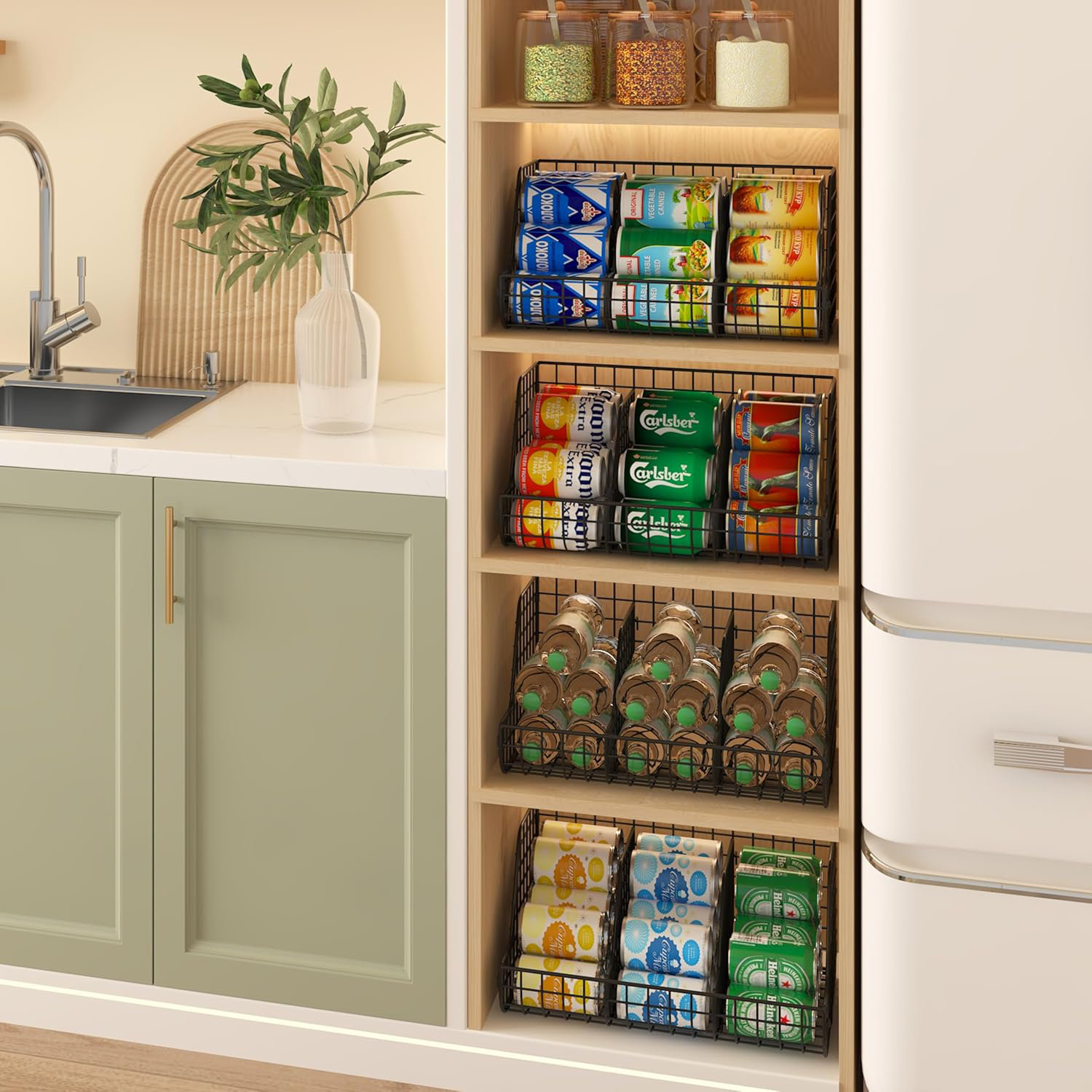 Mint Pantry® 2-Tier Stackable Can Organizer For Pantry Shelves, 2 Pack ...