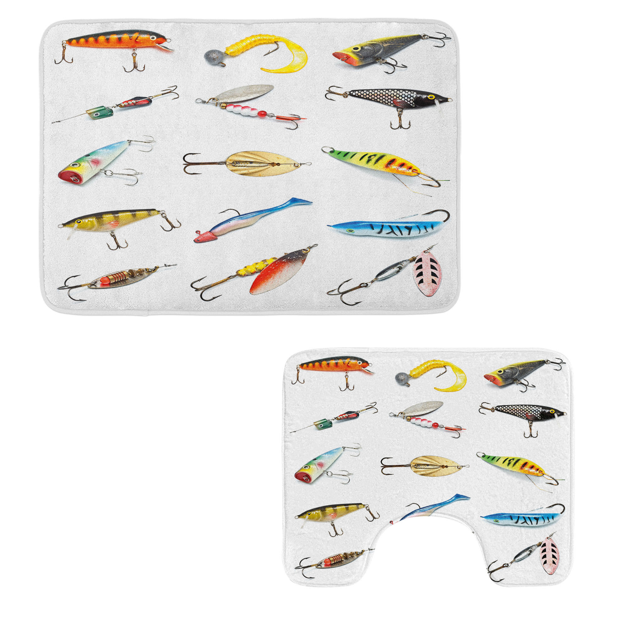 East Urban Home Fish Bathroom Rug Set 2 Pieces Rectangle & Contour Mats ...