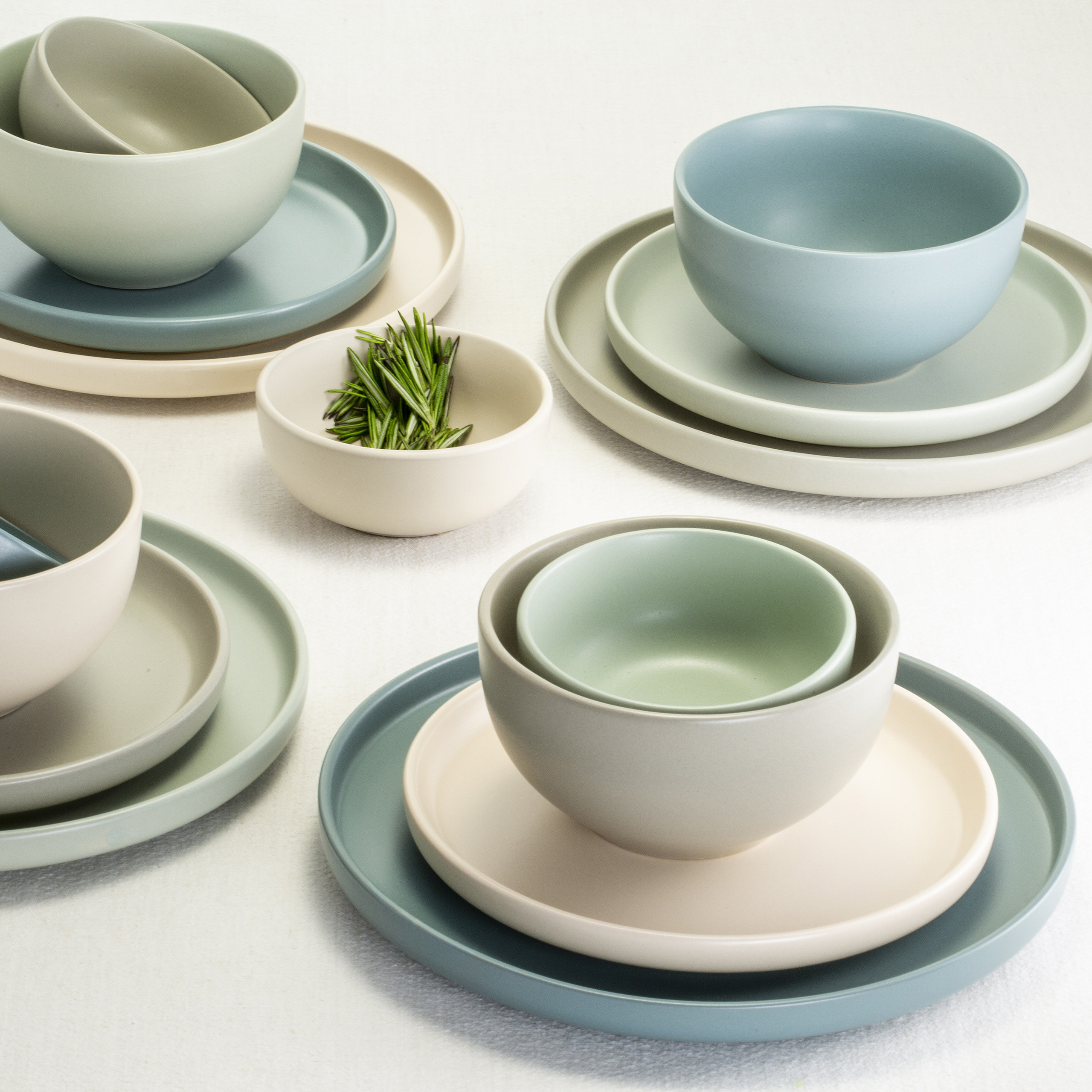 Sango Rollo Ceramic Stoneware 16 Pc Dinnerware Set - Service for 4 ...
