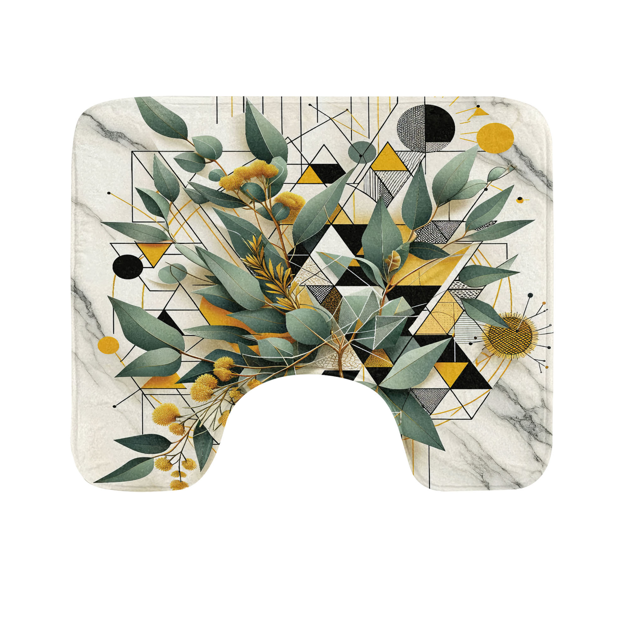 Ebern Designs Eucalyptus Leaves Toilet Mat U-Shape Bathroom Rug 20 ...