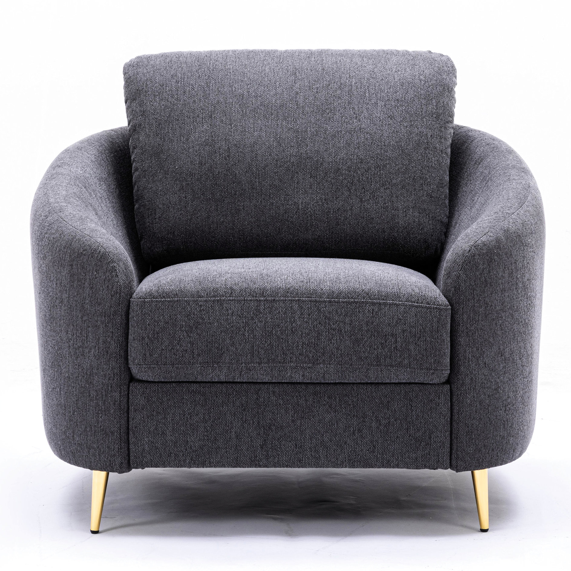Hokku Designs Loose Back Grey Chair, Slightly Rounded And Sloped , Soft ...