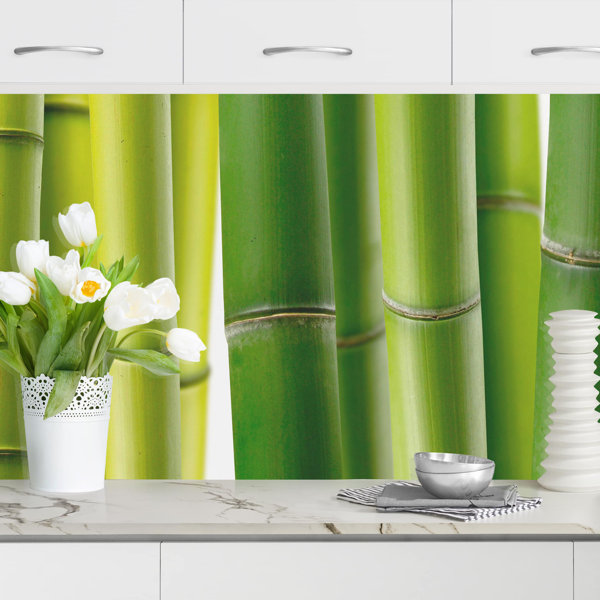 Bay Isle Home Cuddy Bamboo Plants I 75 x 100cm PVC Tile in Green ...
