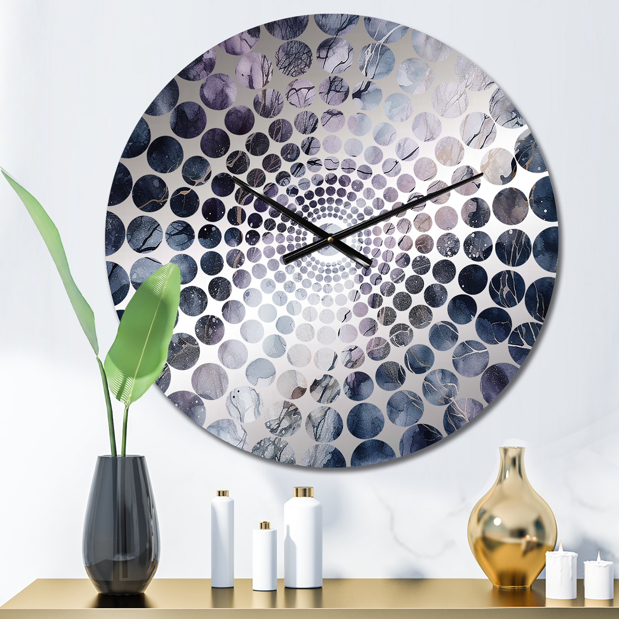 East Urban Home Albree - Abstract Painting Wall Clock | Wayfair