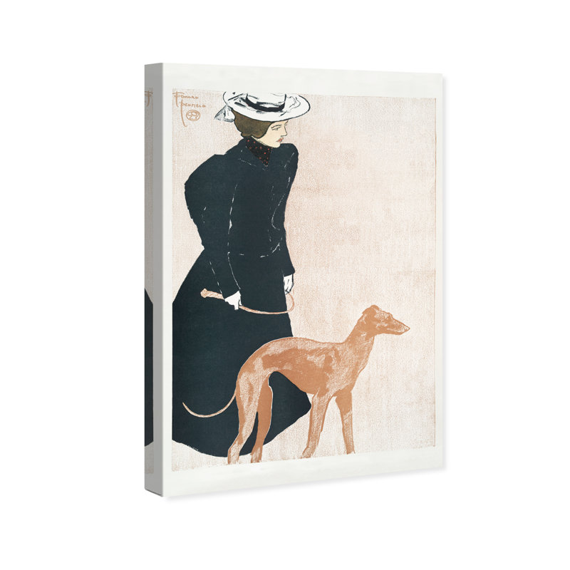 Ivy Bronx Fayetta Woman With Greyhound | Wayfair