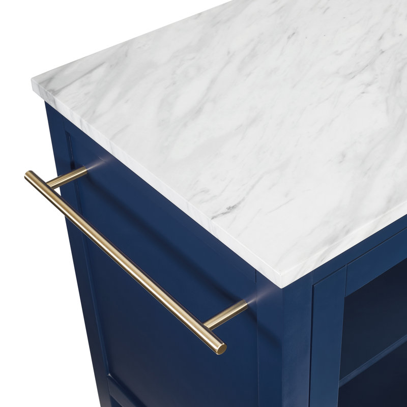 Lark Manor Alexander-Jay Marble Kitchen Island & Reviews | Wayfair