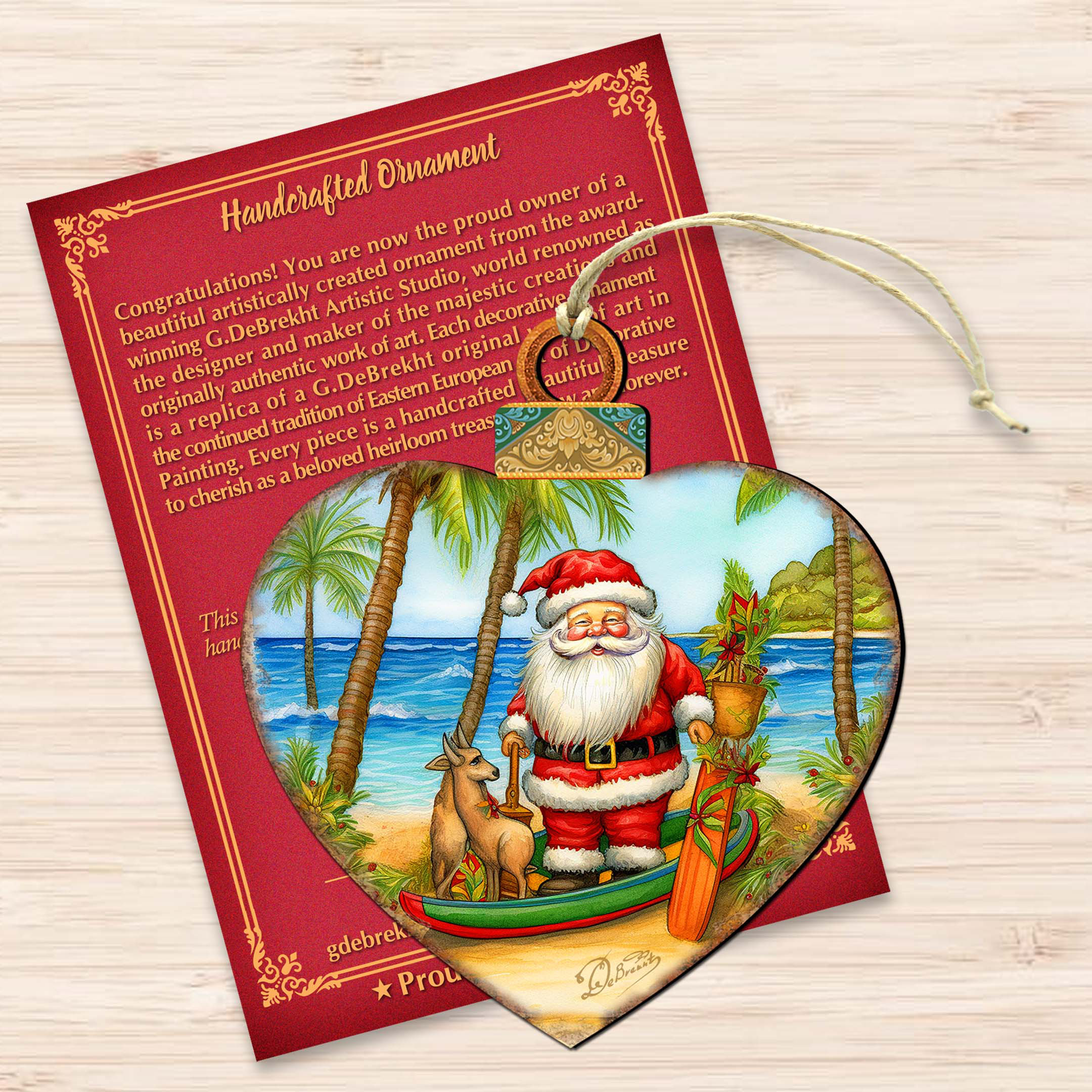 Designocracy Beach House Decor - Santa On The Beach Wooden Ornaments By ...