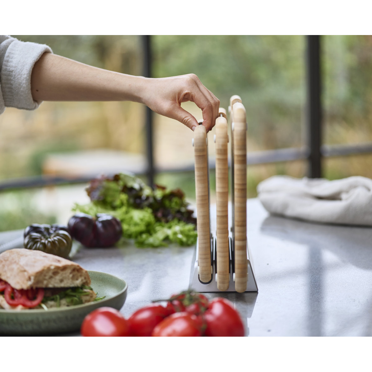 Joseph Joseph Nest Boards Bamboo 3-Piece Cutting Board Set with Stand ...