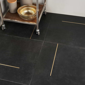 TileBar Lines Brass Inlay 24X24 Matte Porcelain Tile & Reviews | Perigold