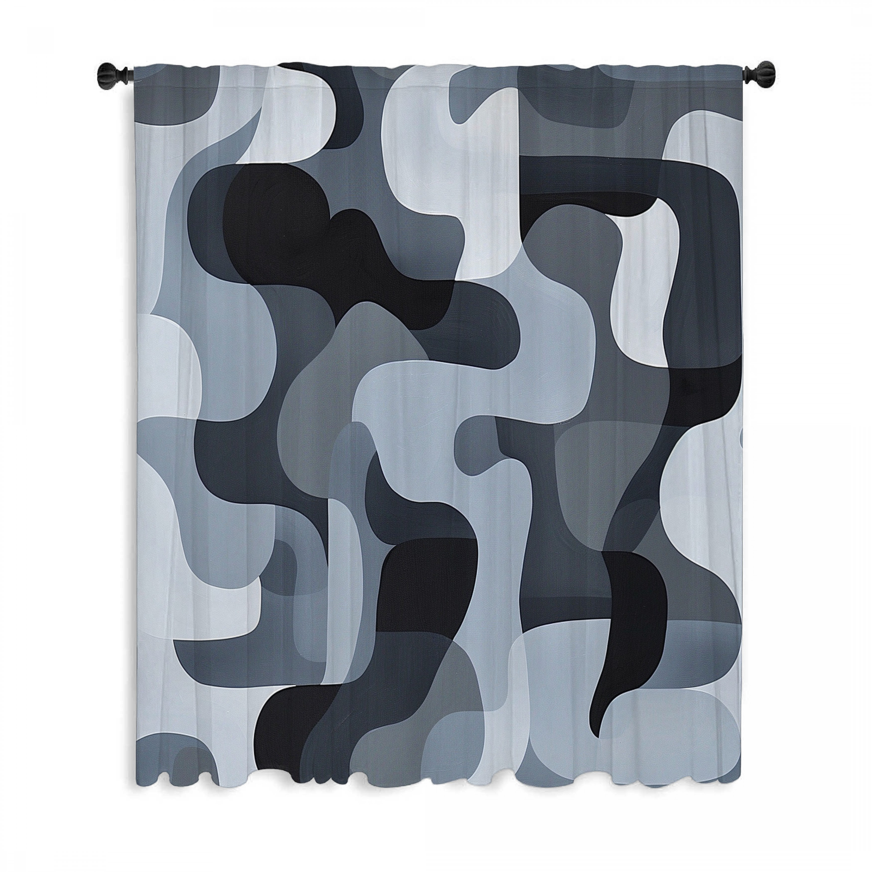 Corrigan Studio® Camo Window Curtains, Pattern Blockout & Sheer ...