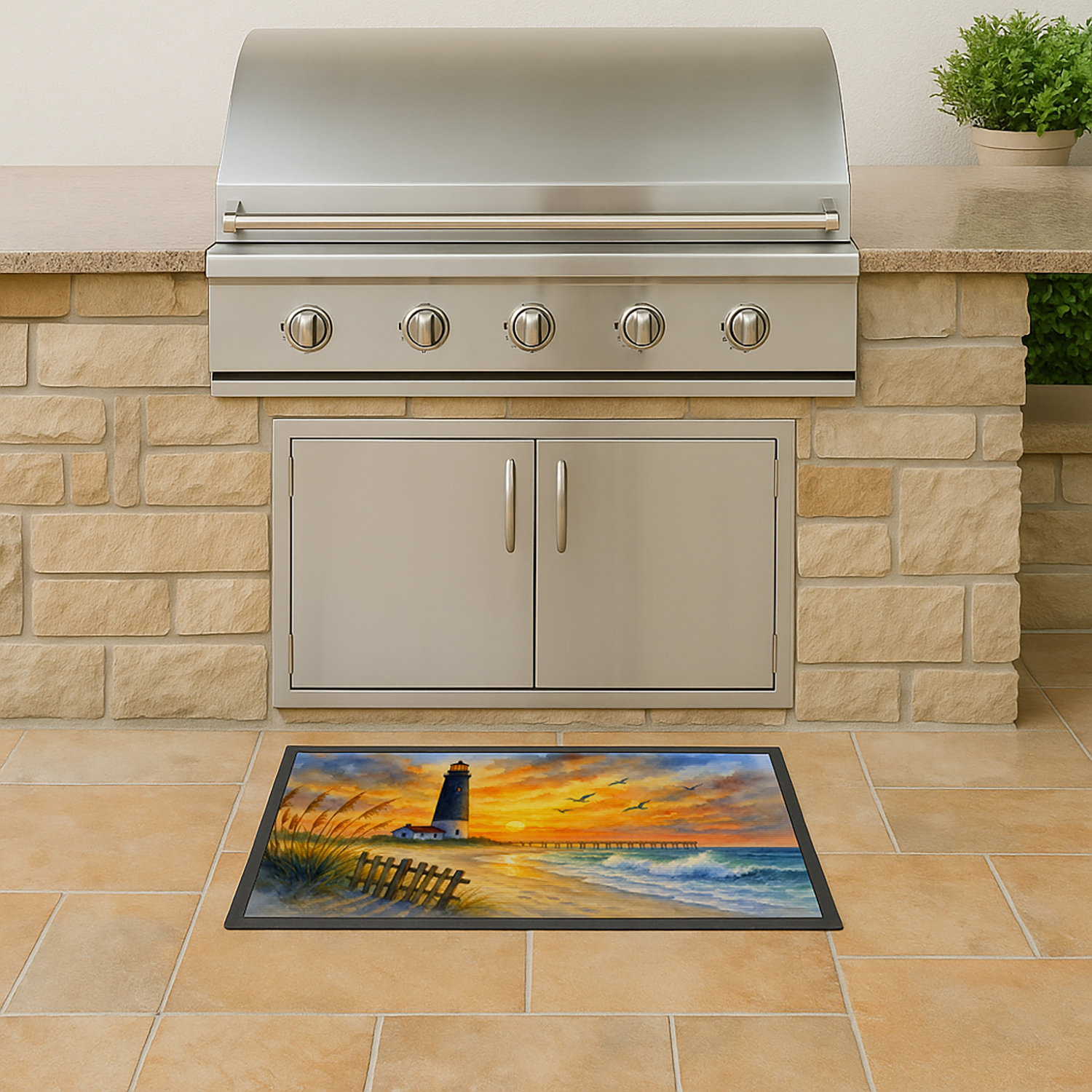 Highland Dunes Beach Lighthouse Doormat | Wayfair