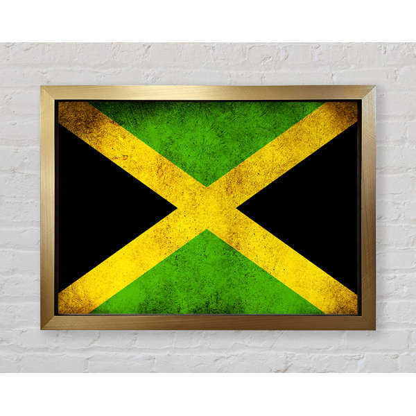 Bright Star Jamaican Grunge Flag - Single Picture Frame Art Prints ...