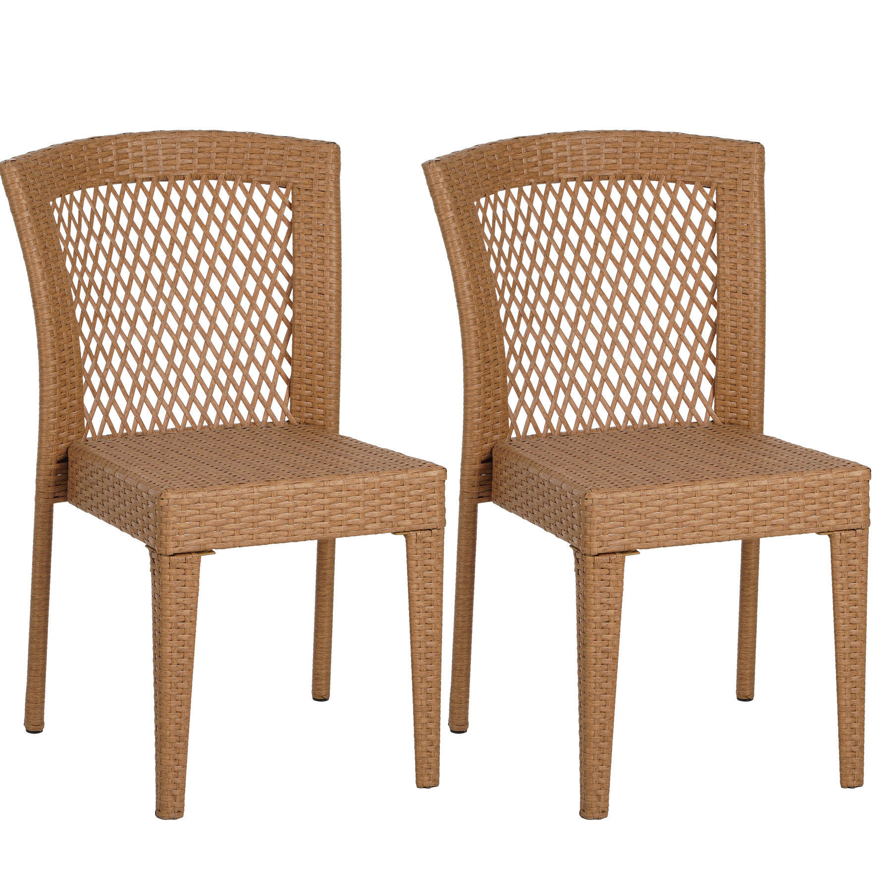 Bay Isle Home™ Brown Stacking Chairs, Of 2. & Iron Frame. Modern Open ...