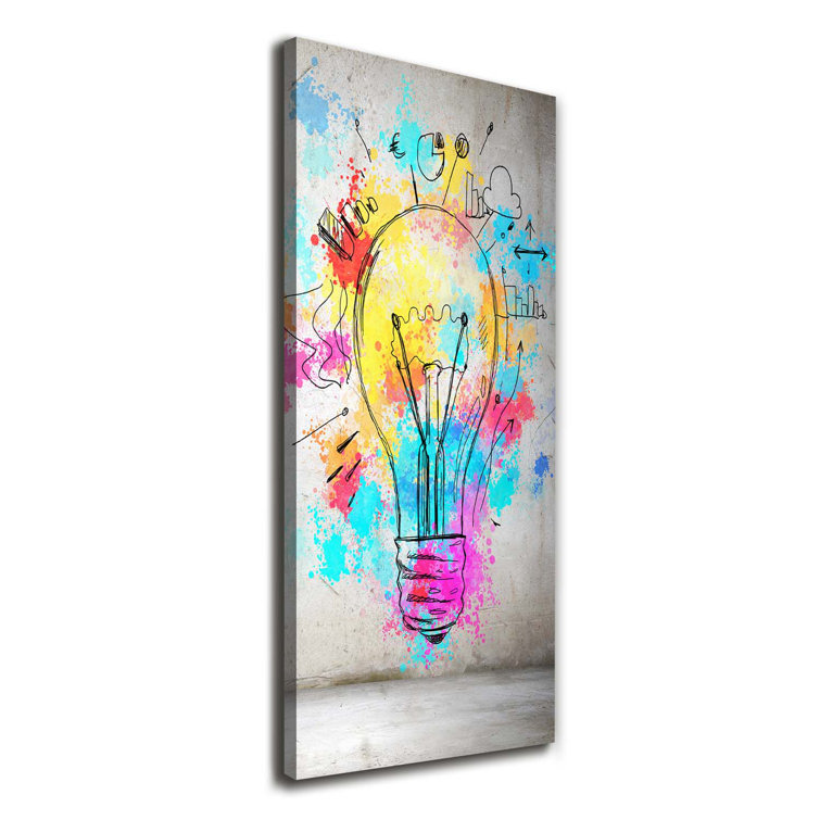 Ophelia & Co. Colorful Light Bulb - Wrapped Canvas Print | Wayfair.co.uk
