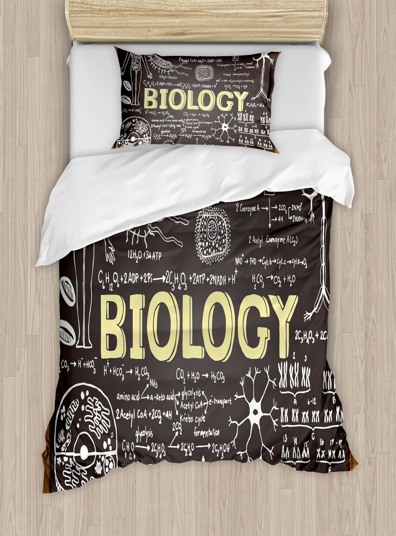 Ambesonne Science Duvet Cover Set, Biology, Twin, Black Brown Pale ...
