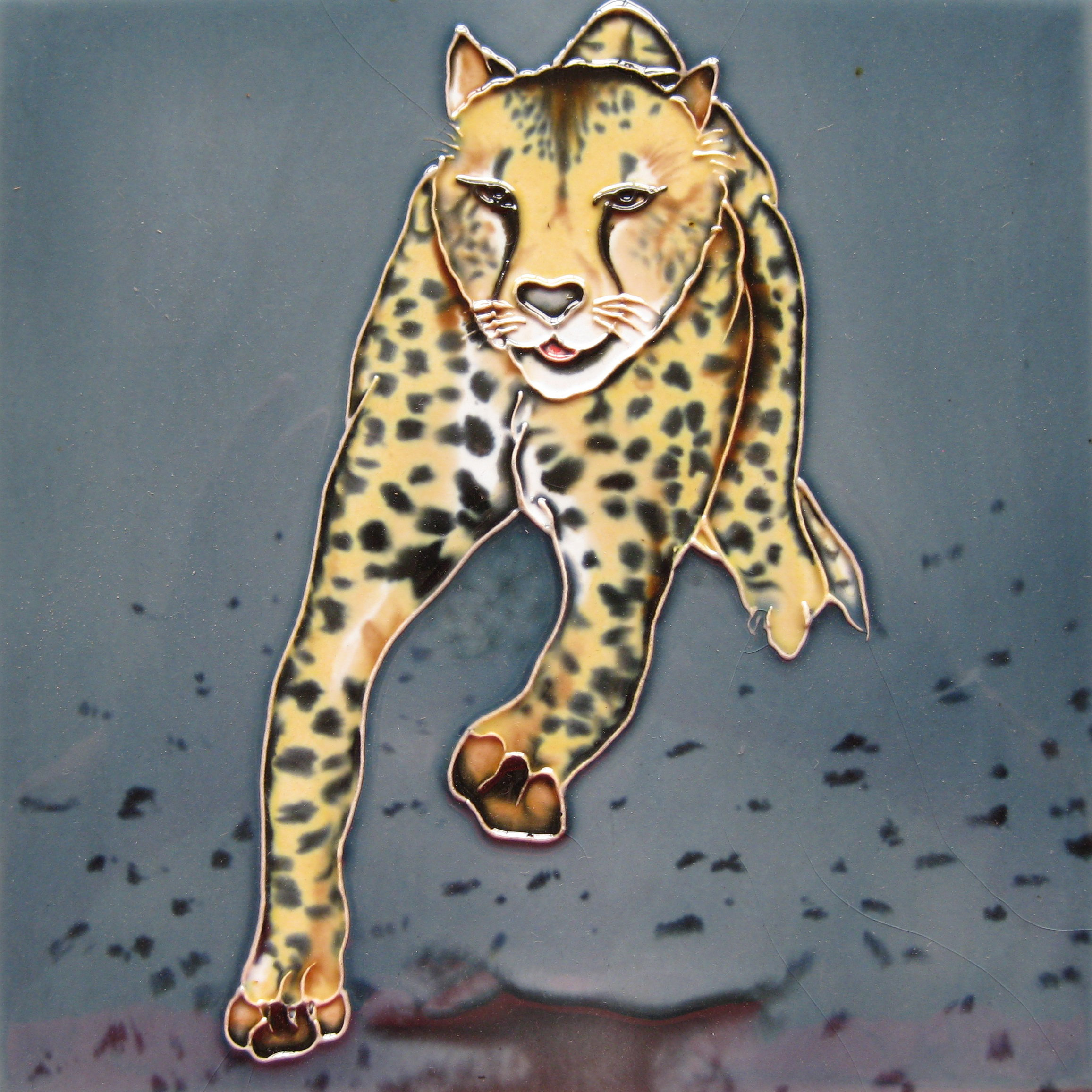 Continental Art Center 4" x 4" Ceramic Cheetah Decorative Mural Tile ...