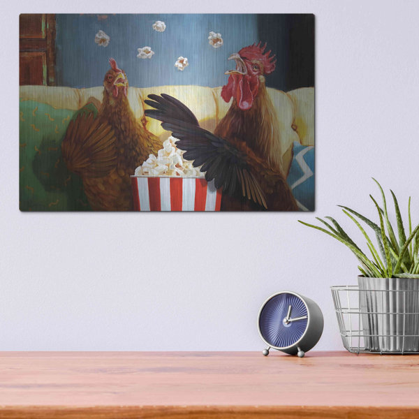 Trinx Luxe Metal Art 'Popcorn Chickens' By Lucia Heffern " Popcorn ...