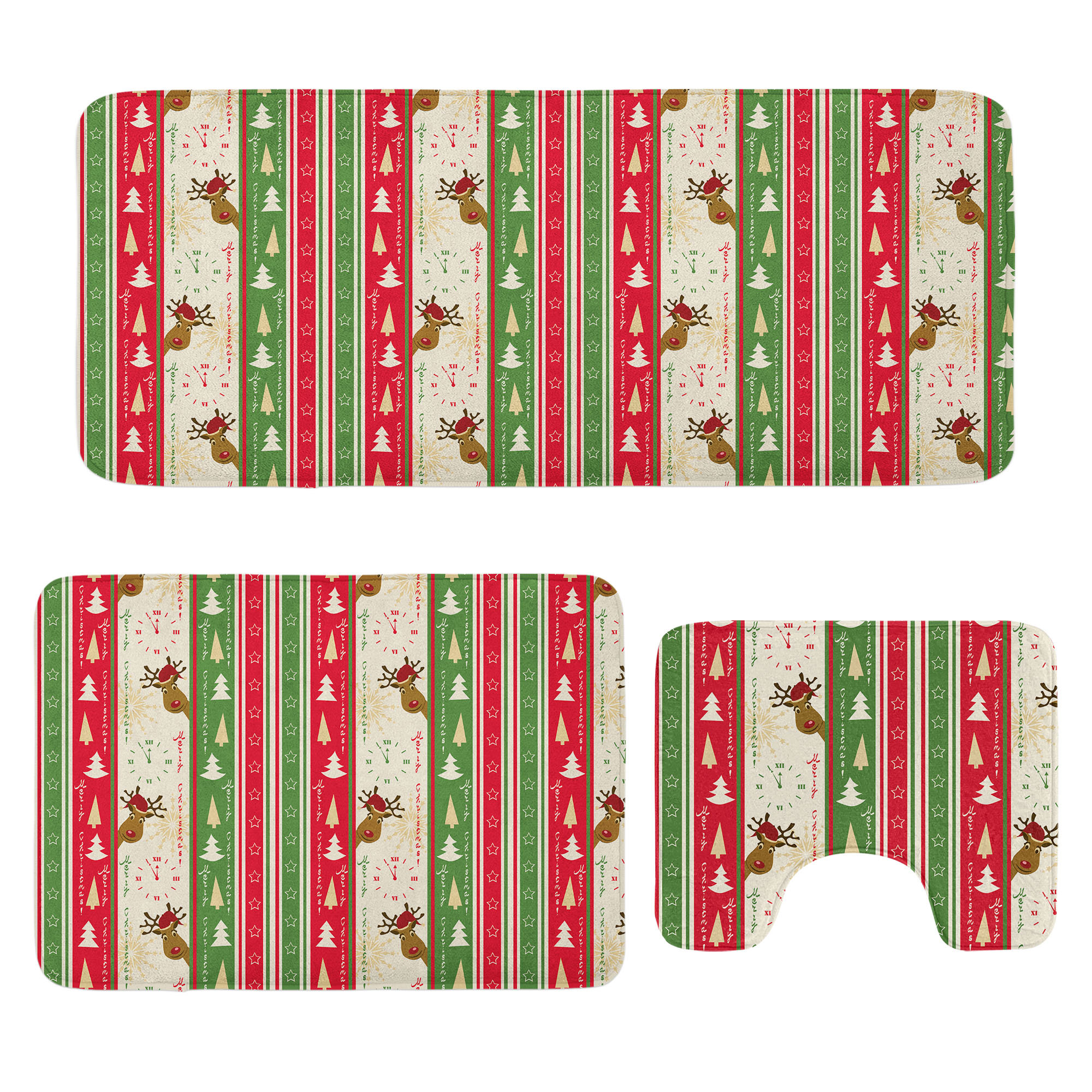 Ophelia & Co. Christmas Bathroom Rug Set 3 Pieces U-Shape & Rectangle ...
