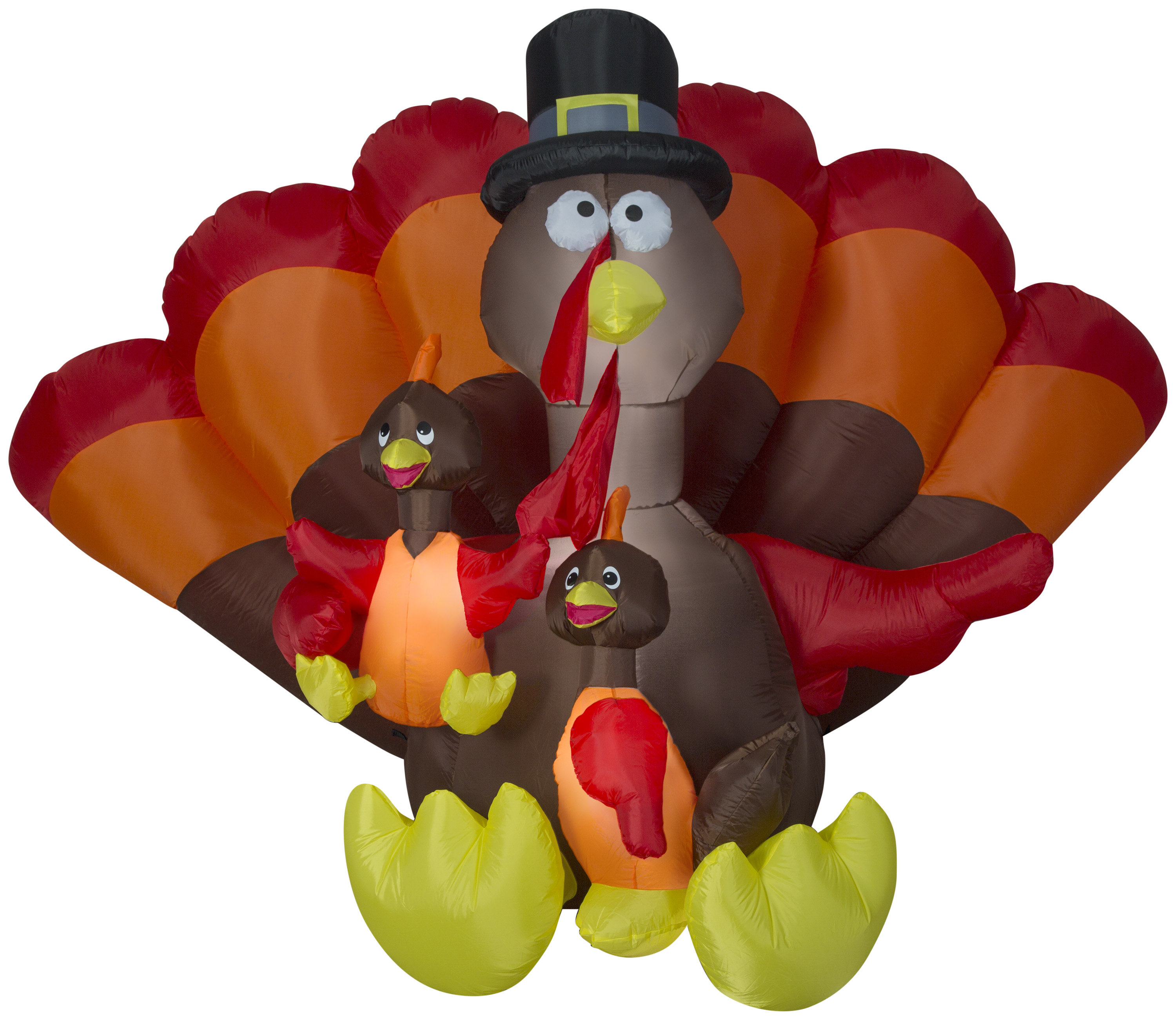 Gemmy Industries Airblown Turkey Family Scene Inflatable & Reviews ...