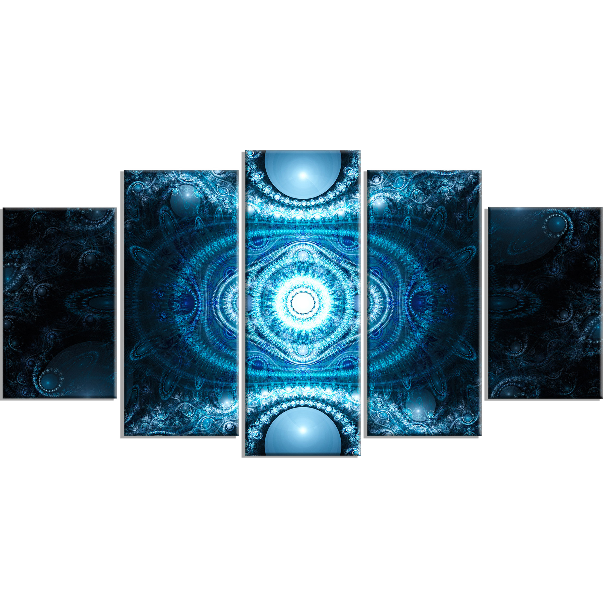 Design Art 'Cabalistic Light Blue Pattern' Graphic Art Print Multi ...