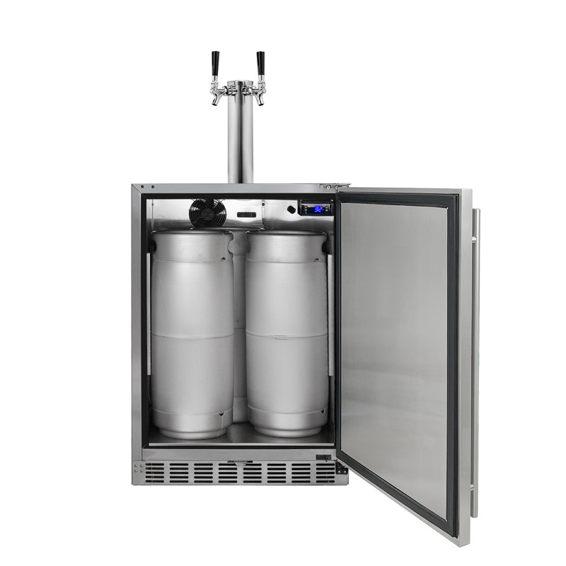 Kegco 24" Wide Outdoor Dual Tap All Stainless Steel Built-In Kegerator ...