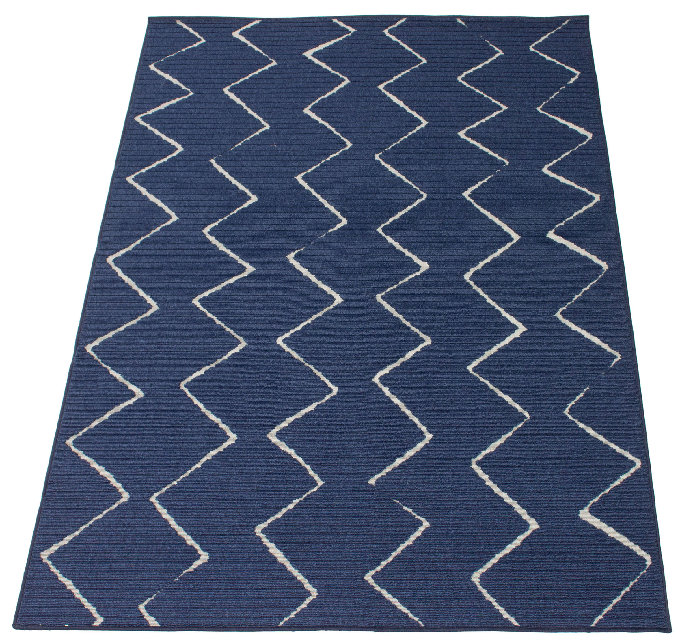 George Oliver Colbourn Moroccan Navy Blue Indoor / Outdoor Area Rug Set ...
