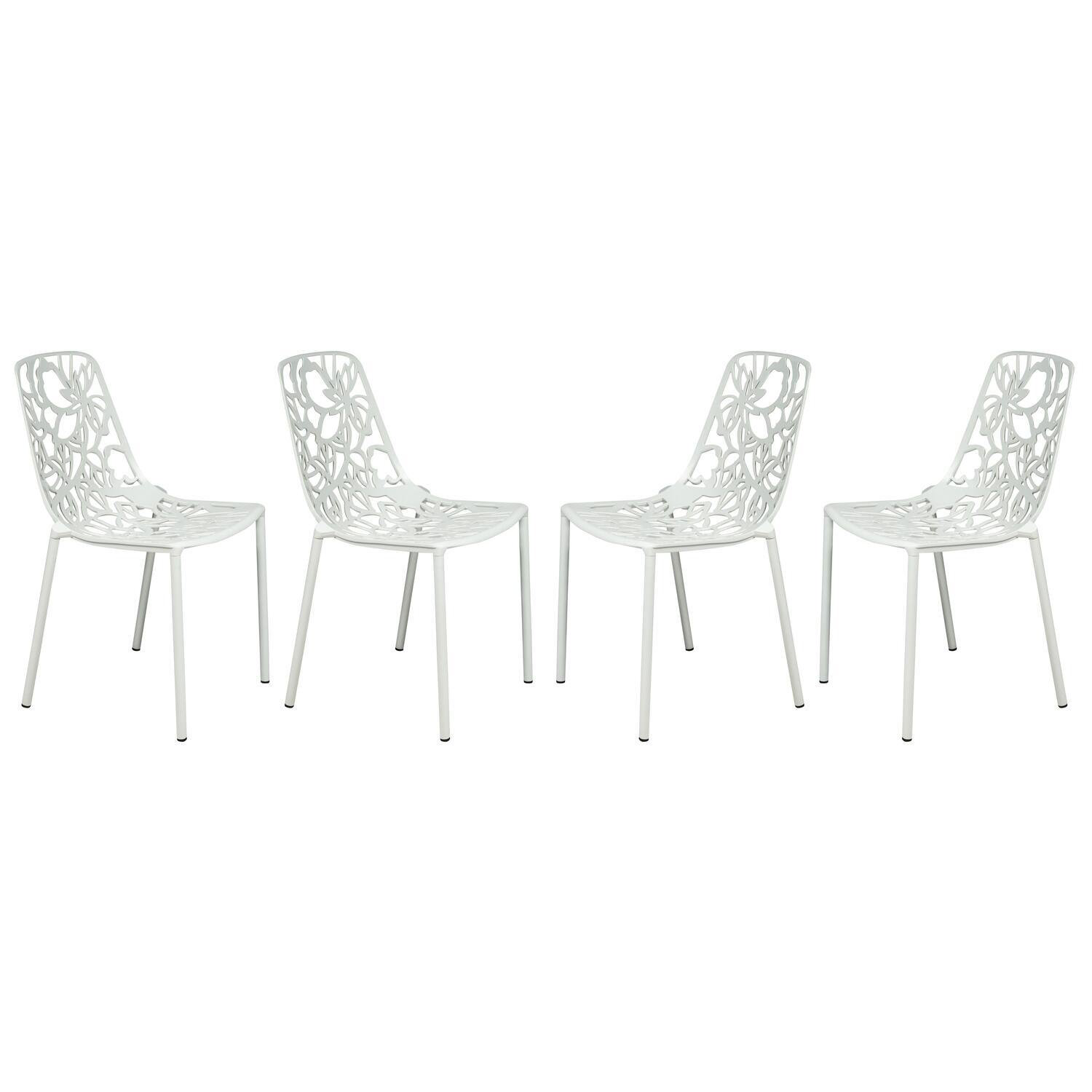 Orren Ellis White Color Aluminum Side Chair - Set of 4 | Wayfair