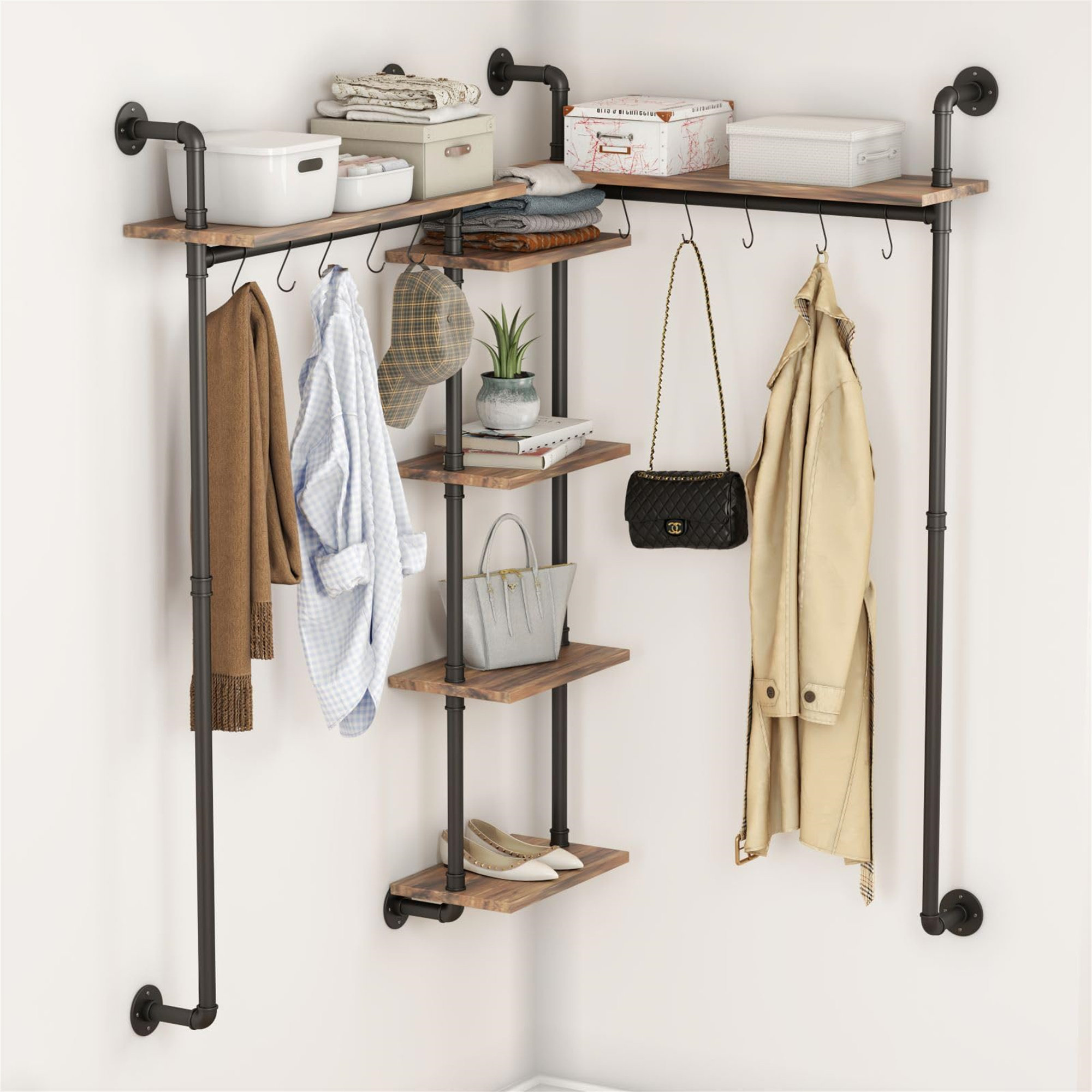 URKNO Wall Mounted Clothes Rack | Wayfair