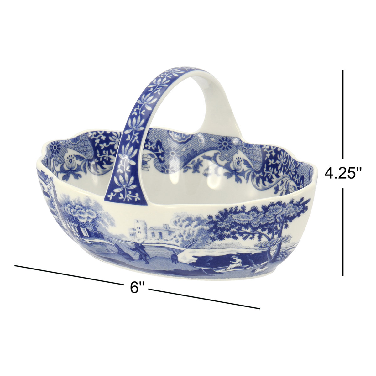 Spode Blue Italian Handled Basket & Reviews | Birch Lane