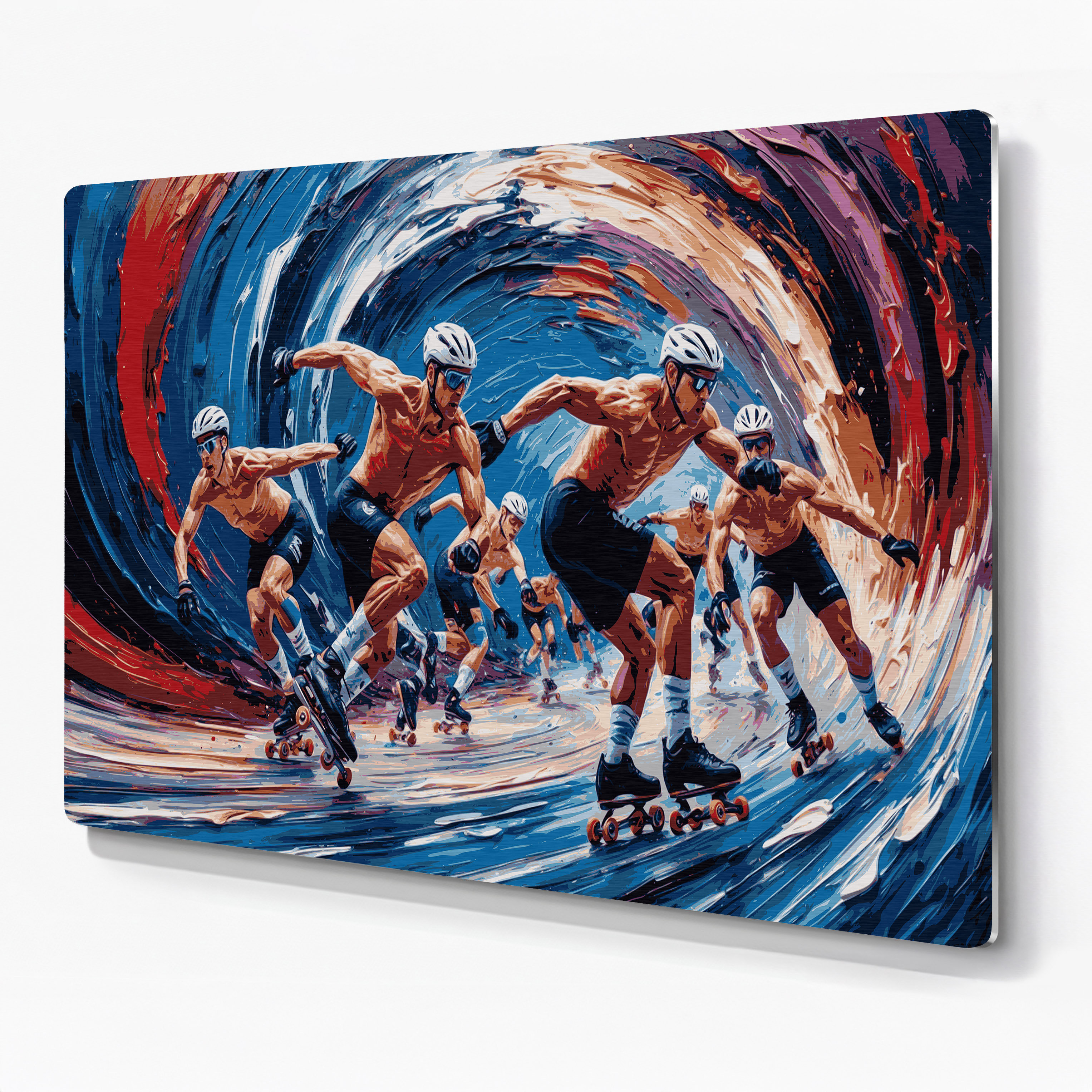 Orren Ellis Sports Inline Skating Purple Metal Wall Art | Wayfair