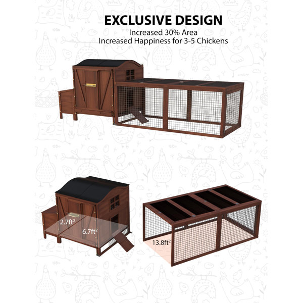 Tucker Murphy Pet™ Elvisa 13 Square Feet Walk in Chicken Coop with ...