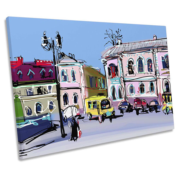 Rosalind Wheeler Z2552 Ukraine Old Town City Sketch - Wrapped Canvas ...