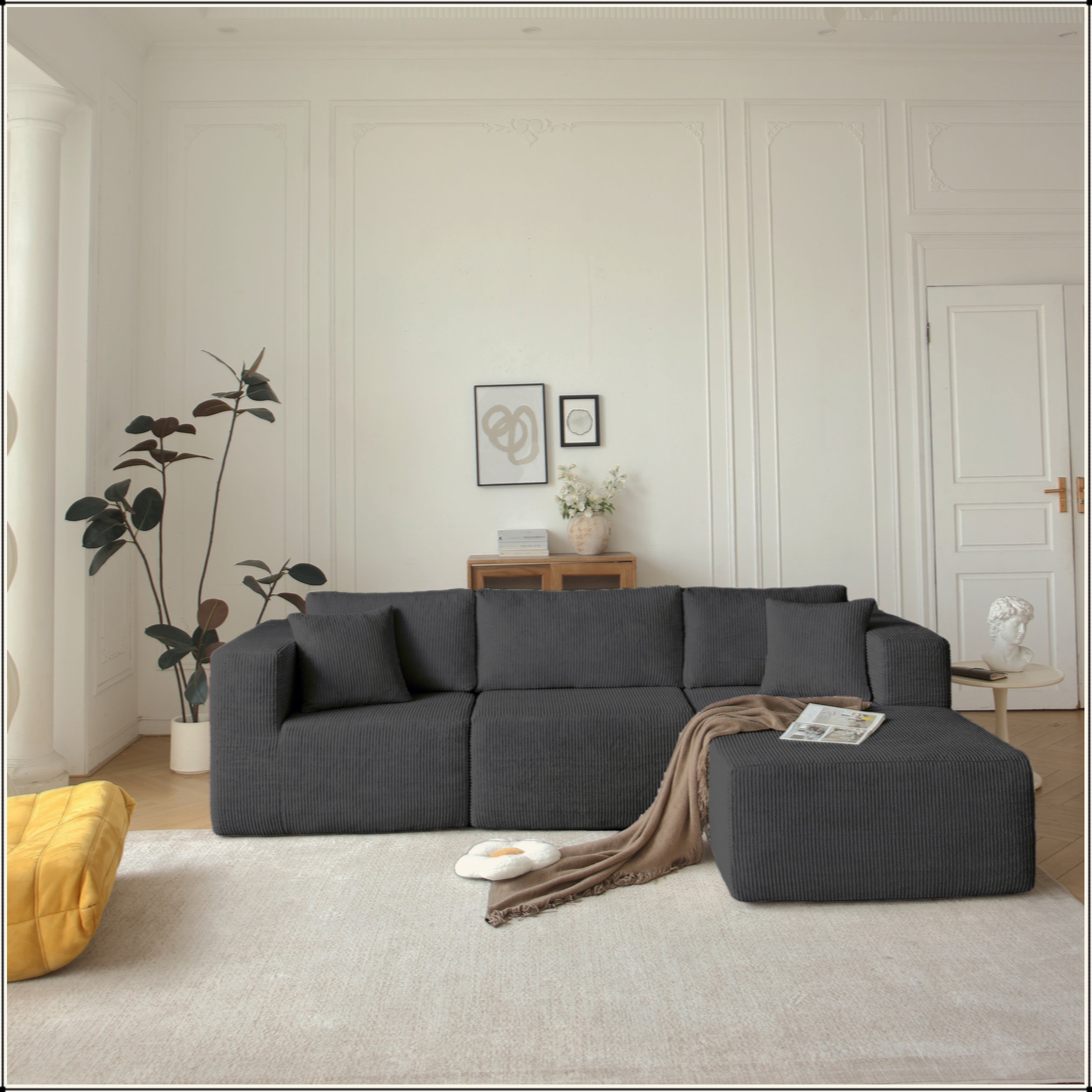 Latitude Run® Sectional Sofa And Module, Mid-Century Modern L Shaped ...