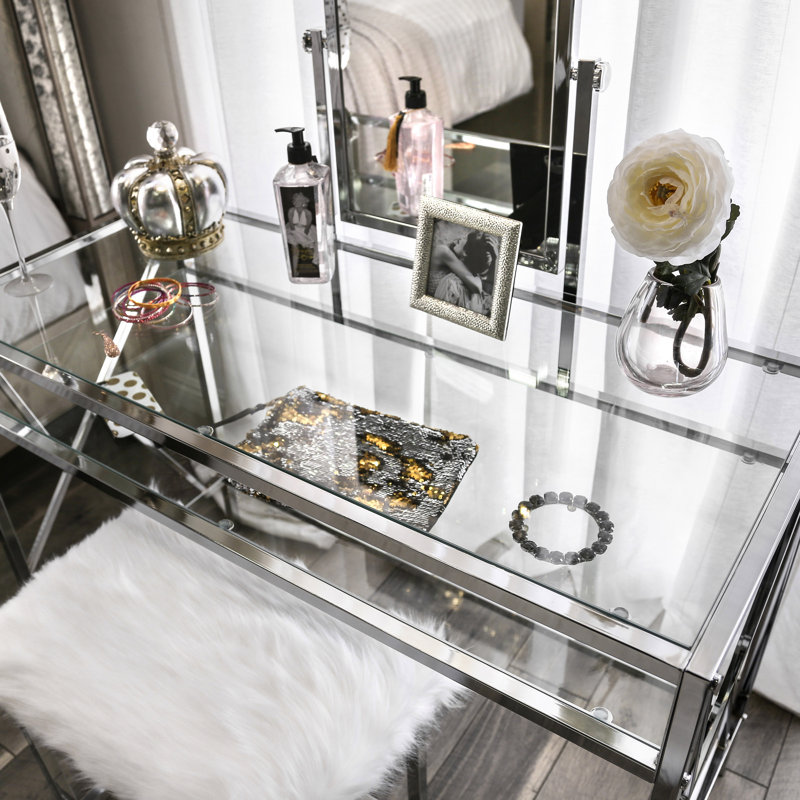 Ivy Bronx Ian Metal 3-Piece Vanity Set | Wayfair